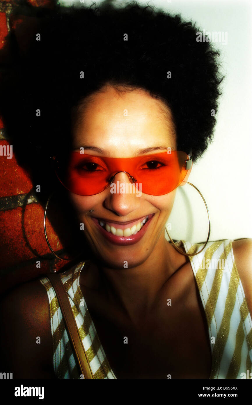 Funky looking girl in a night club Stock Photo - Alamy