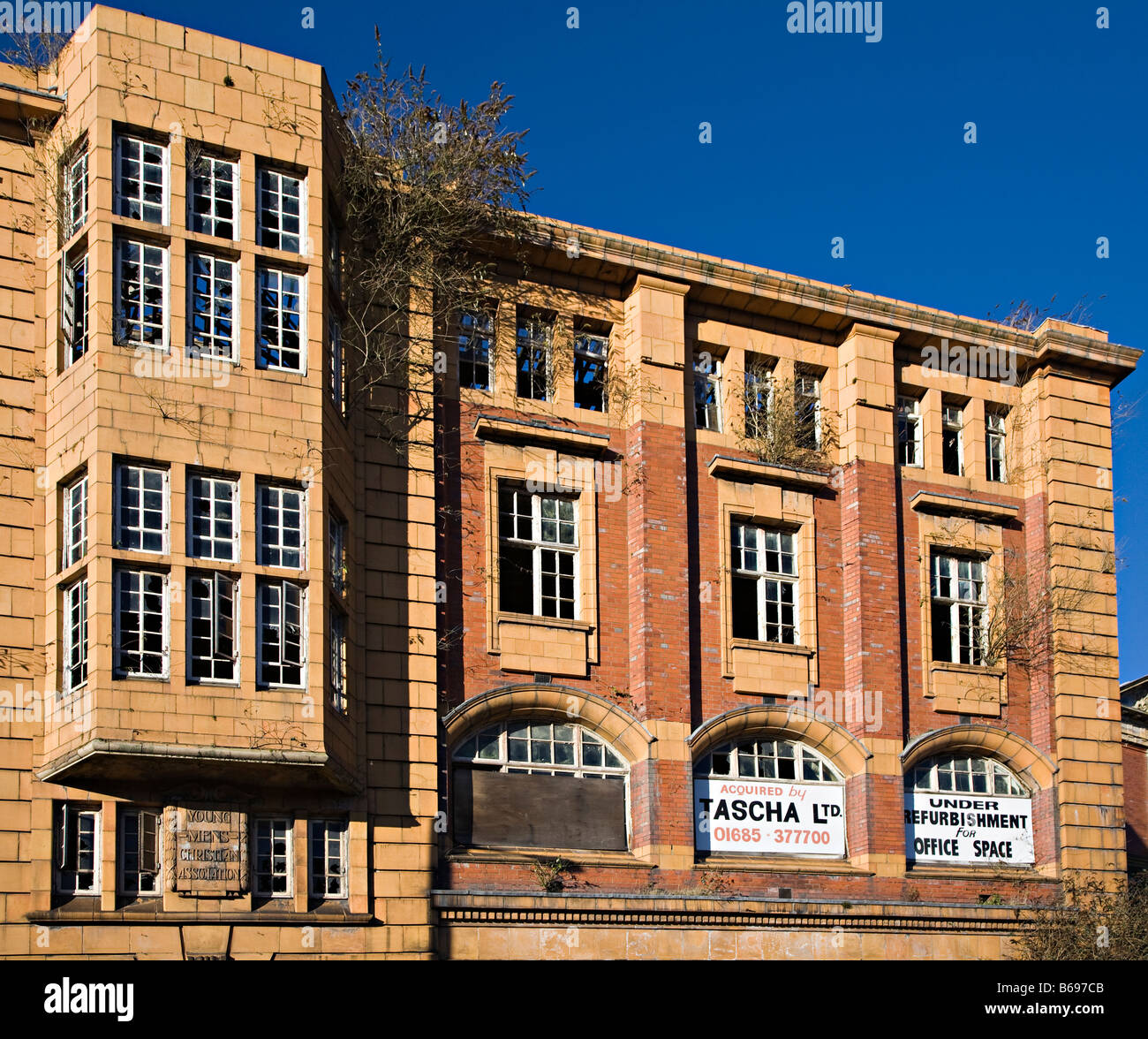 Derelict old YMCA building acquired for refurbishment and use as office ...