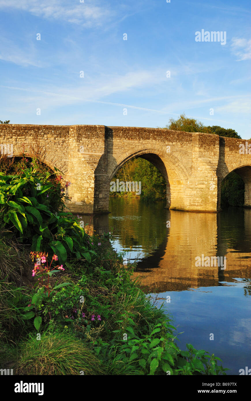 Medieval bridge on rural river hi-res stock photography and images - Alamy
