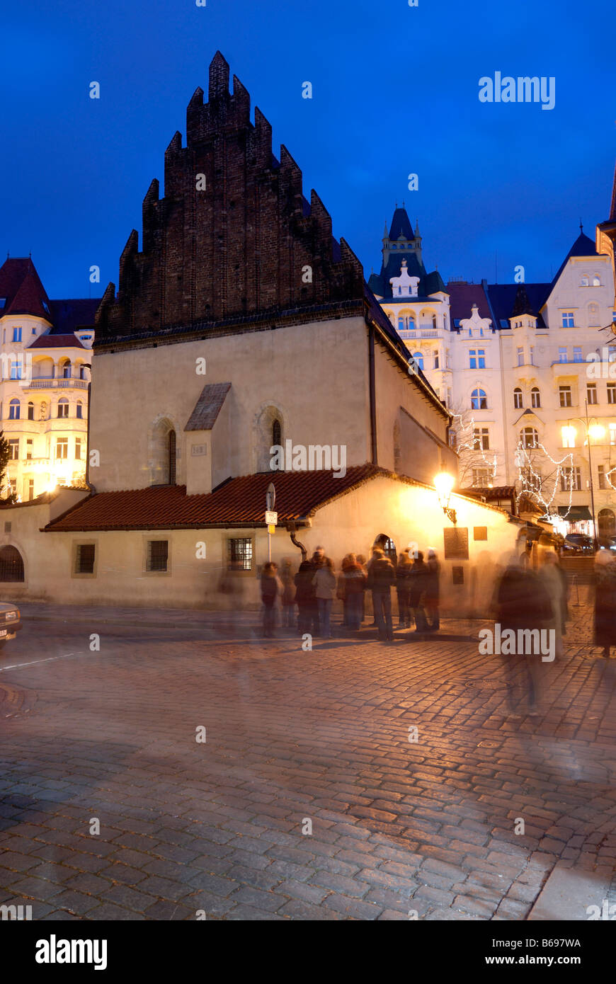 Old New Synagogue Staronova Synagoga at night Jewish Quarter Prague ...