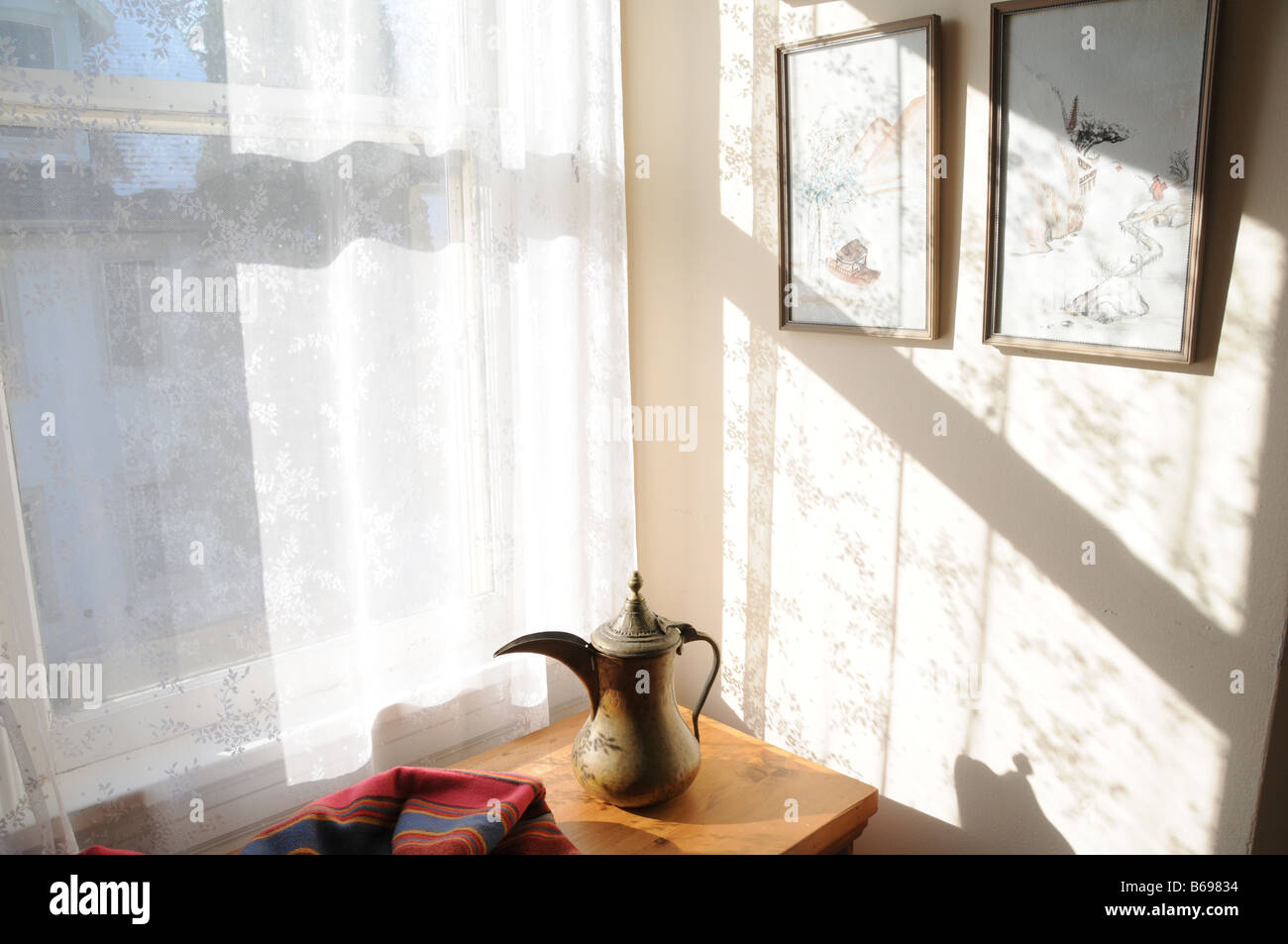still life of window cedar chest paintings Stock Photo - Alamy