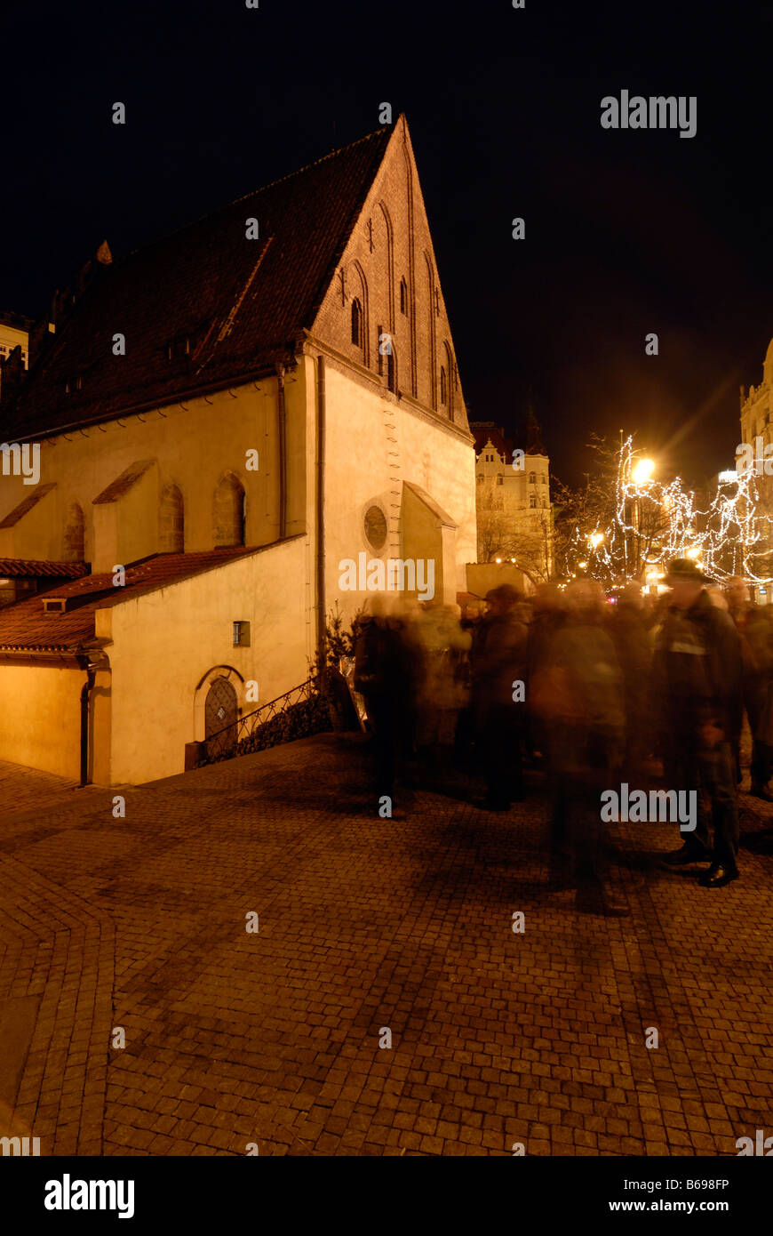Old New Synagogue Staronova Synagoga at night Jewish Quarter Prague ...