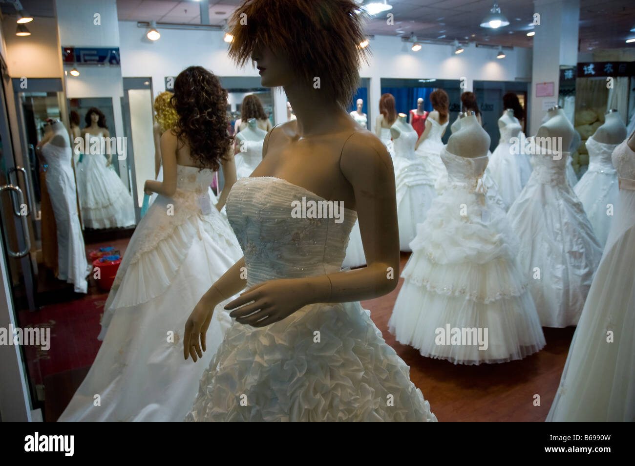 wedding dress shop Stock Photo - Alamy