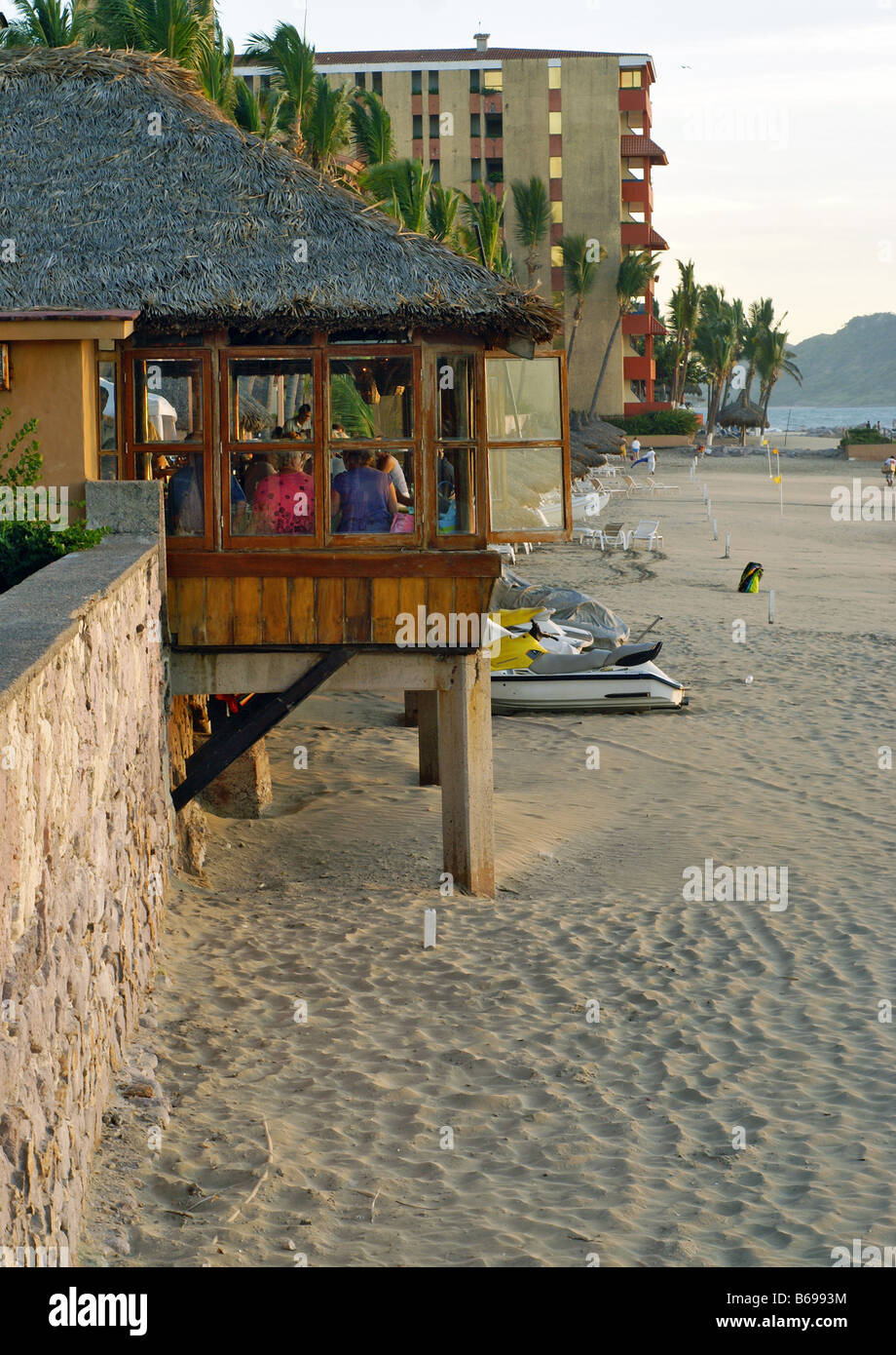 Restaurant on the beach Stock Photo - Alamy