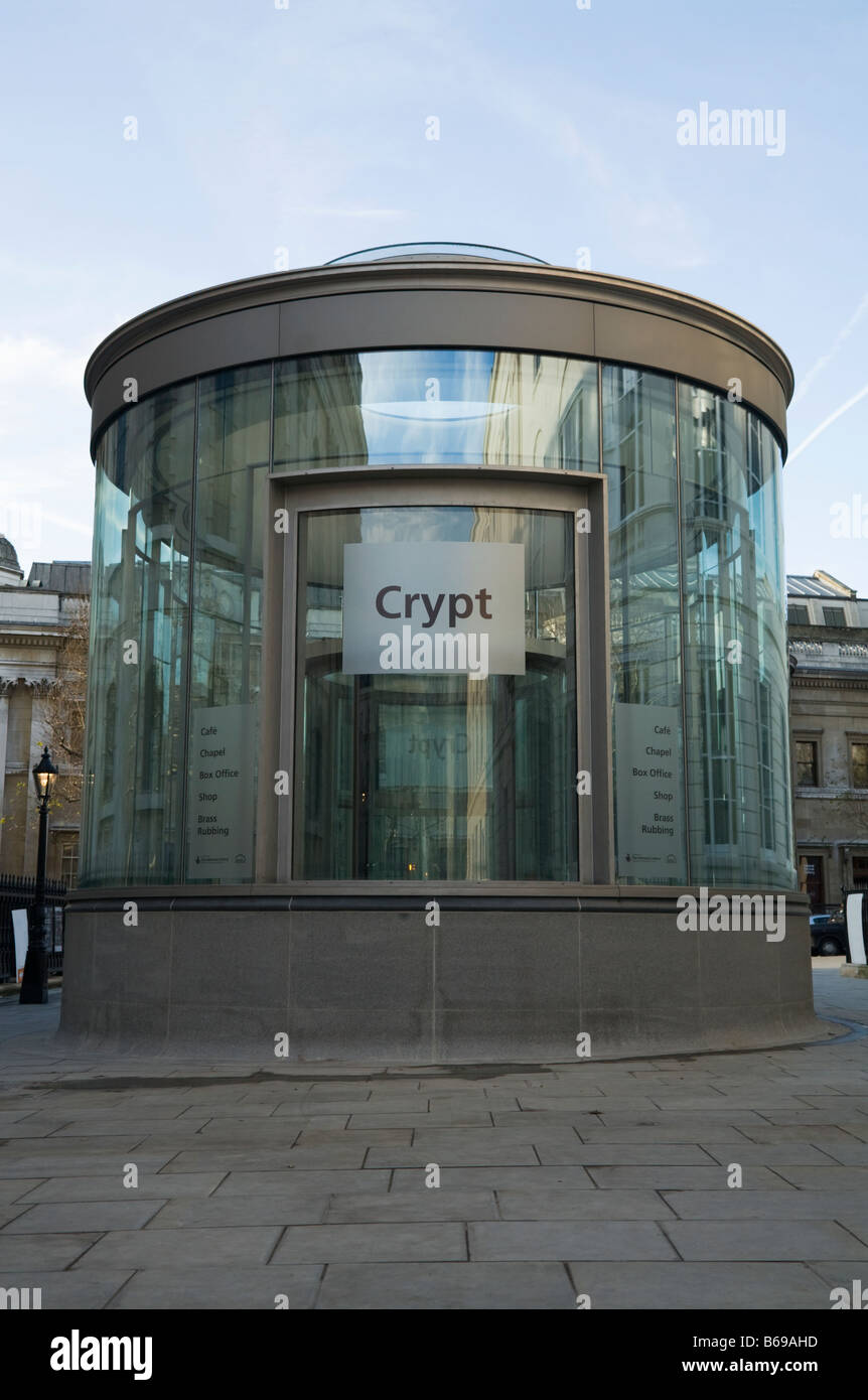 Back view of entrance to The Crypt at St. Martin-in-the-Fields church ...