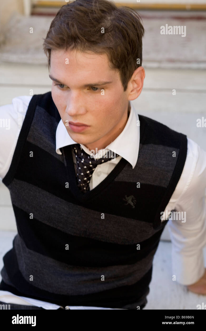 Young man serious, portrait Stock Photo - Alamy