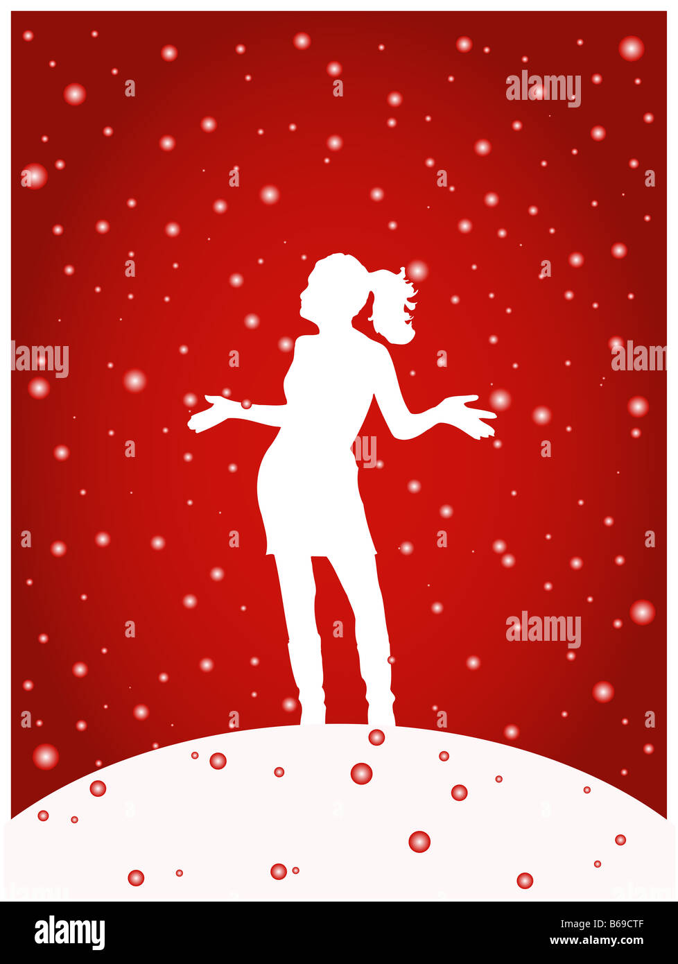 Female dancing in snow Stock Photo - Alamy