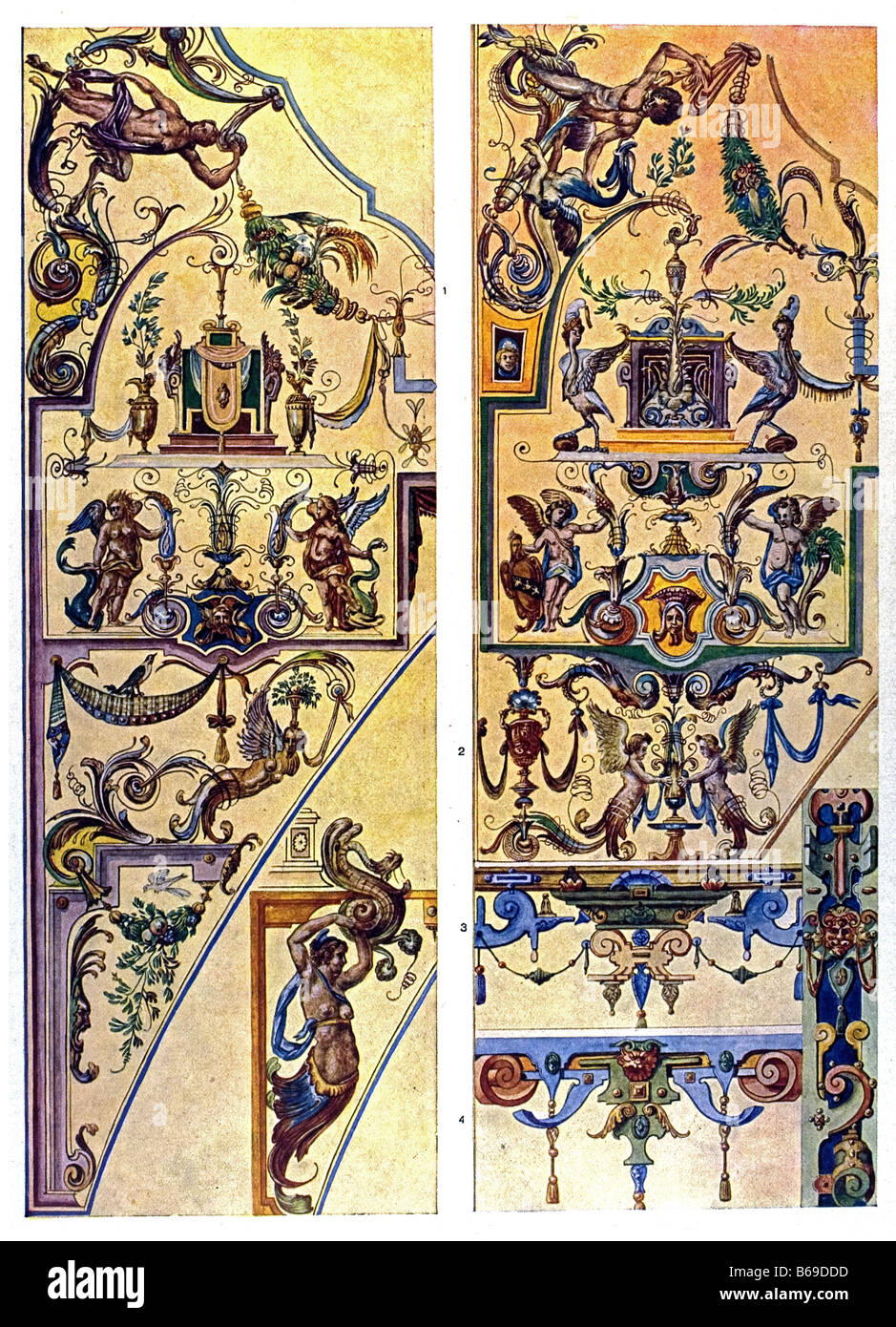 The German Ornament, Murals wall paintings Stock Photo - Alamy