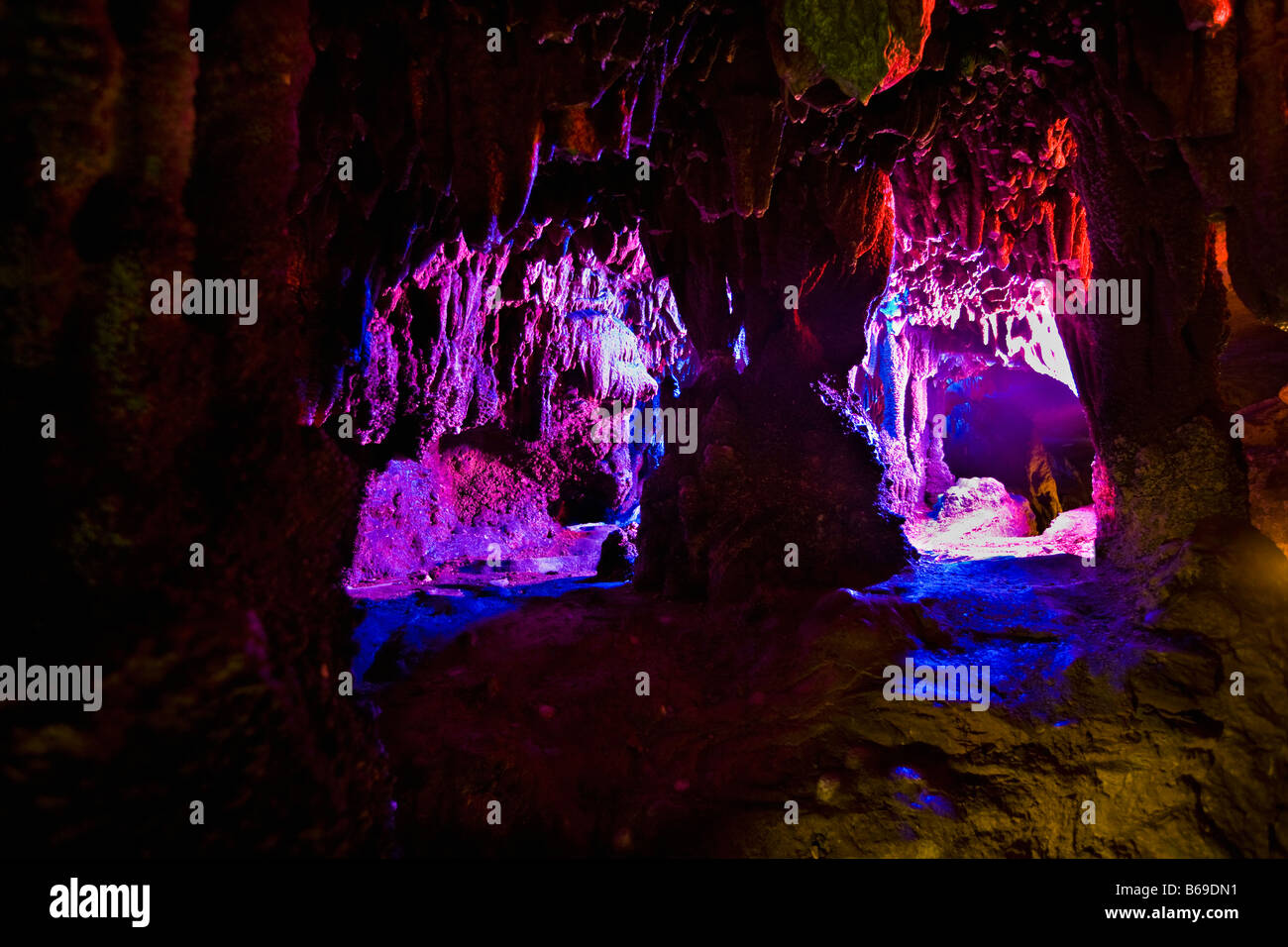 Interiors of a cave, Xingping, Yangshuo, Guangxi Region, China Stock ...