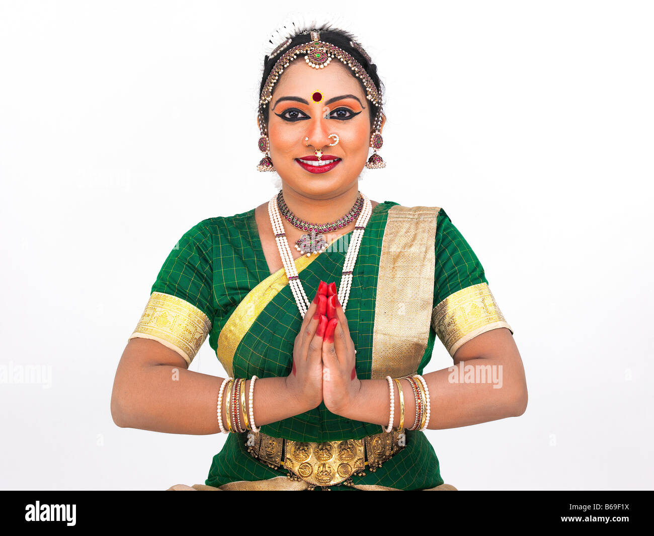 female classical Bharathanatyam dancer of Tamil nadu in South India ...