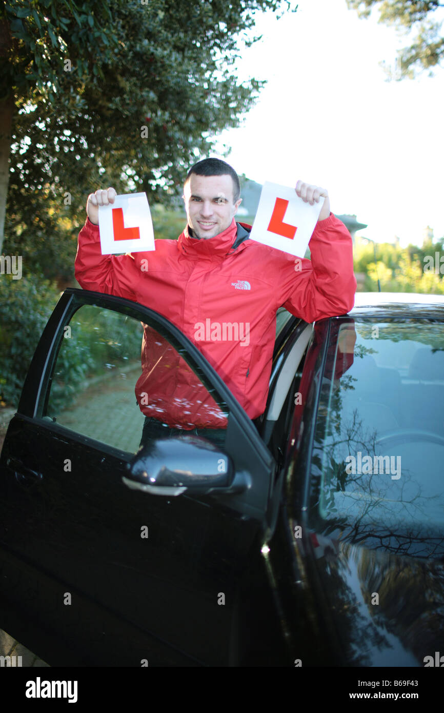 Young Man Passing Driving Test Model Released Stock Photo - Alamy