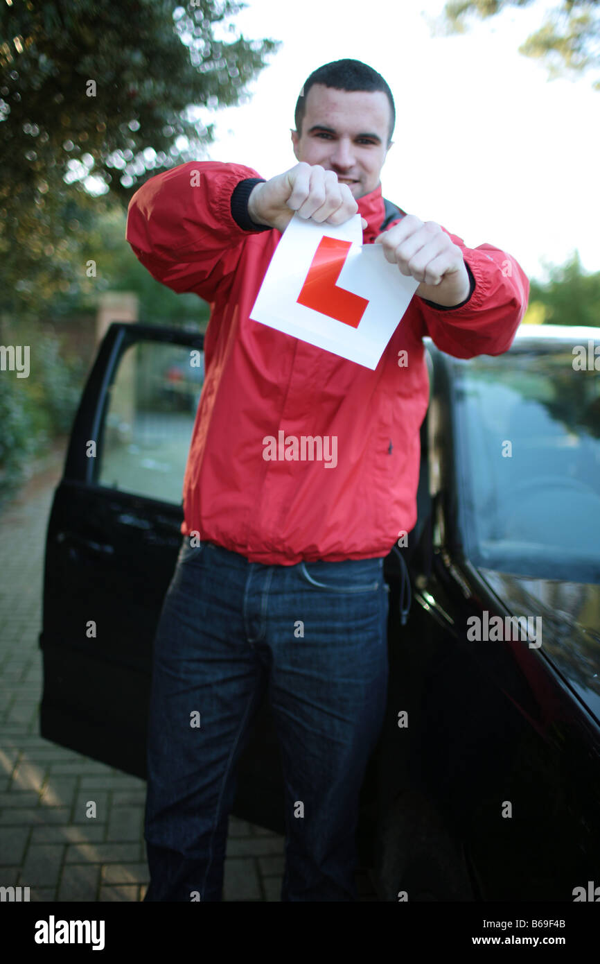 Young Man Passing Driving Test Model Released Stock Photo - Alamy