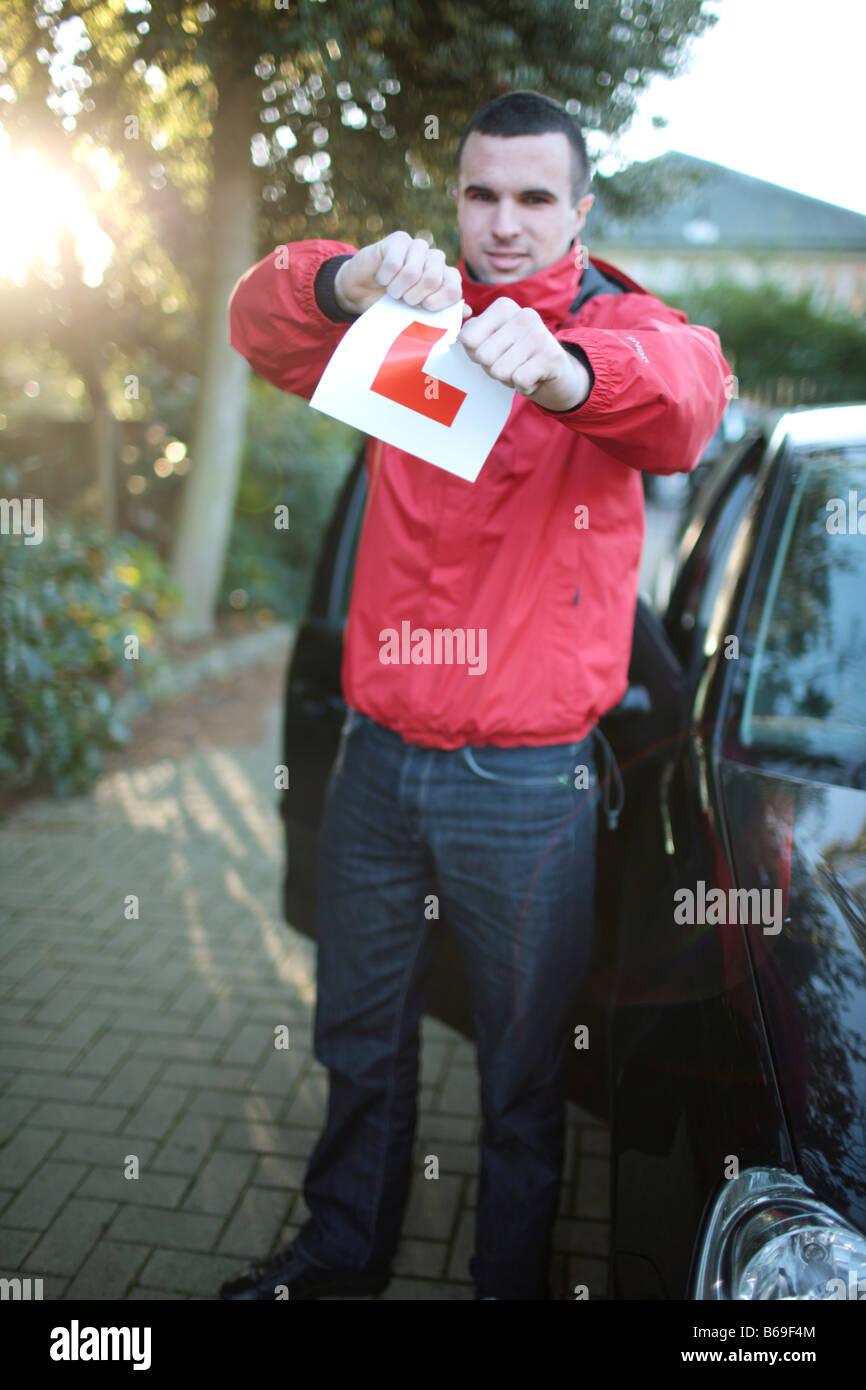 Young Man Passing Driving Test Model Released Stock Photo - Alamy