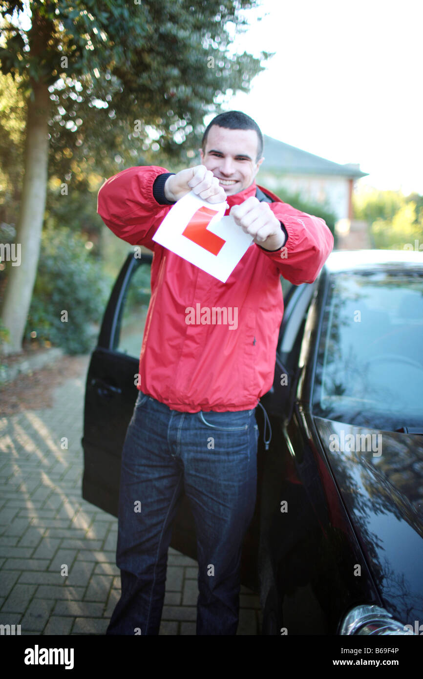 Young Man Passing Driving Test Model Released Stock Photo - Alamy