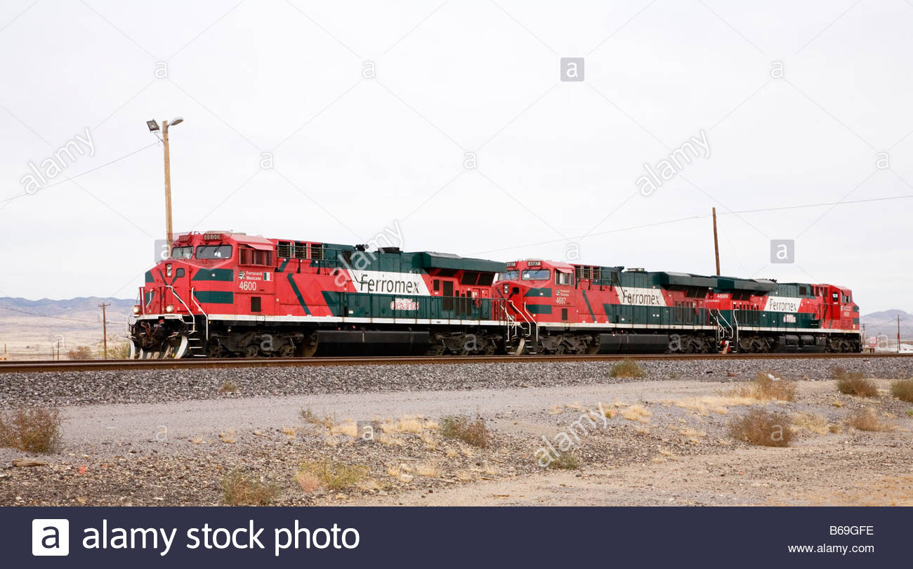 Diesel locomotives Ferrocarril Mexicano FerroMex Stock Photo, Royalty ...