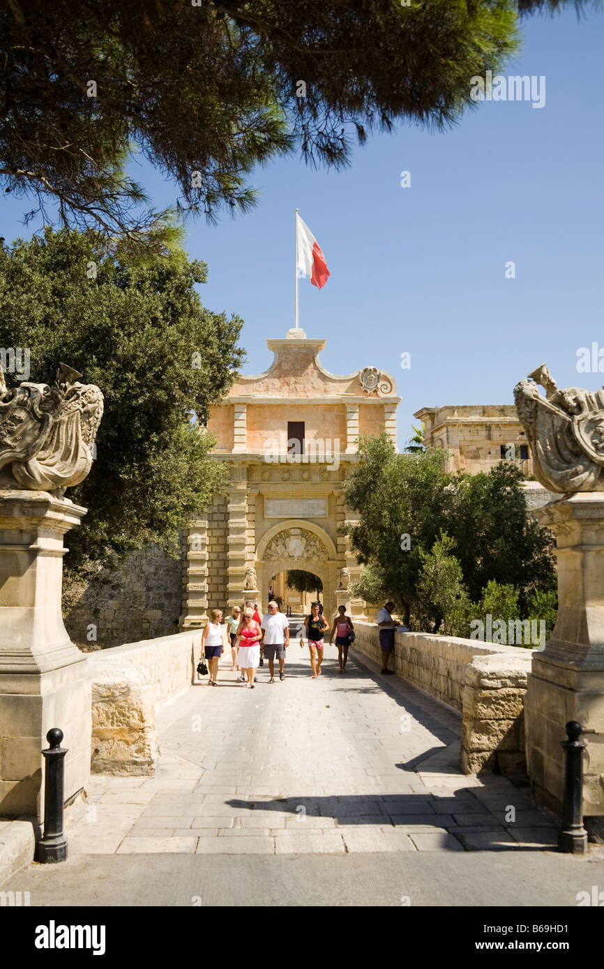 Mdina Gate, also known as Main Gate and Vilhena Gate, at the entrance ...
