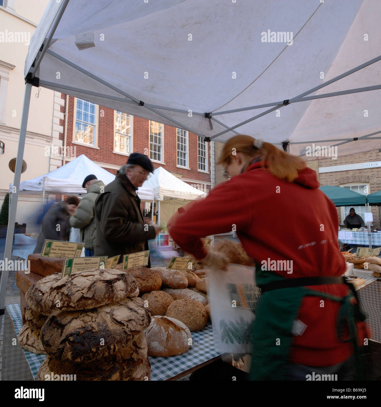 Bread and cake market stall, Richmond, London, Britain Stock Photo - Alamy