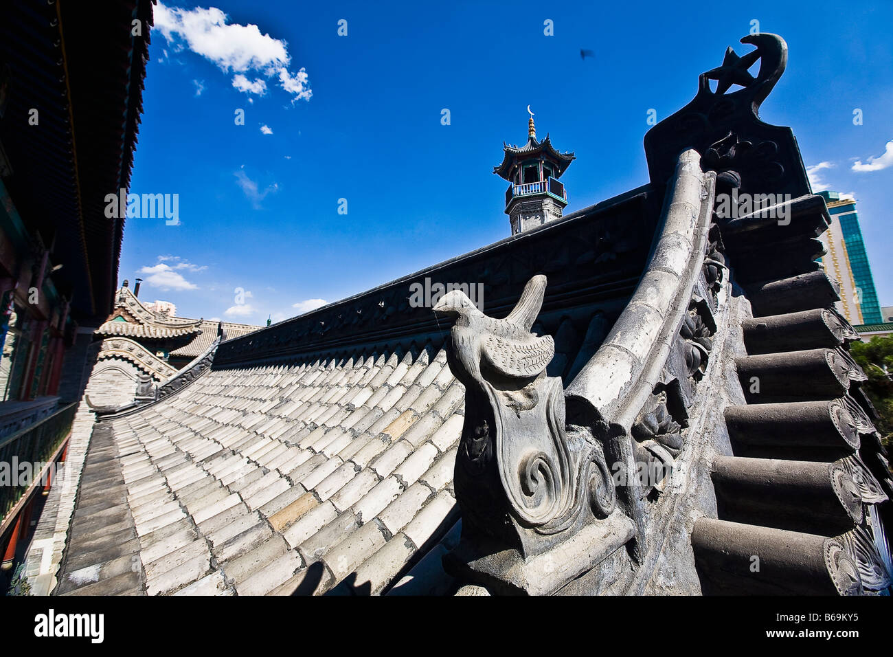 High section view of a mosque, Great Mosque, Hohhot, Inner Mongolia ...