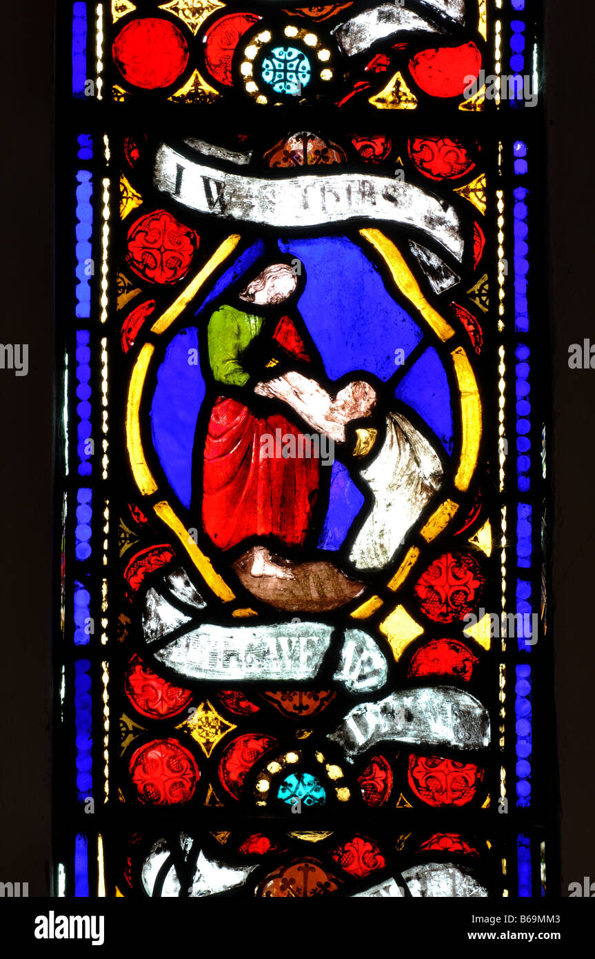 Stained glass in Holy Trinity Church, Over Worton, Oxfordshire, England ...