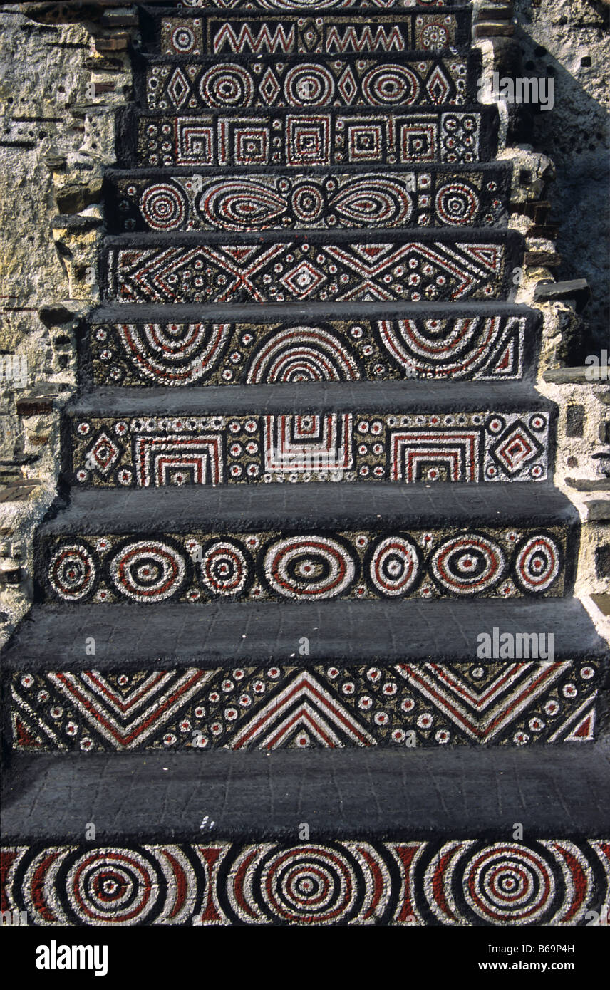 Mexican-style abstract staircase or steps in the Central Courtyard of ...