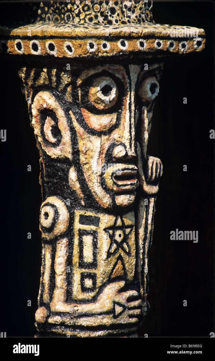 Male Column Figure in the Central Courtyard of the Robert Tatin Museum ...