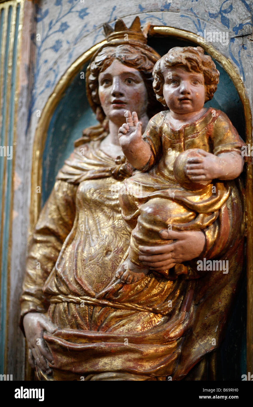 Medieval wooden sculpture in Church of St Sernin, Toulouse, France ...
