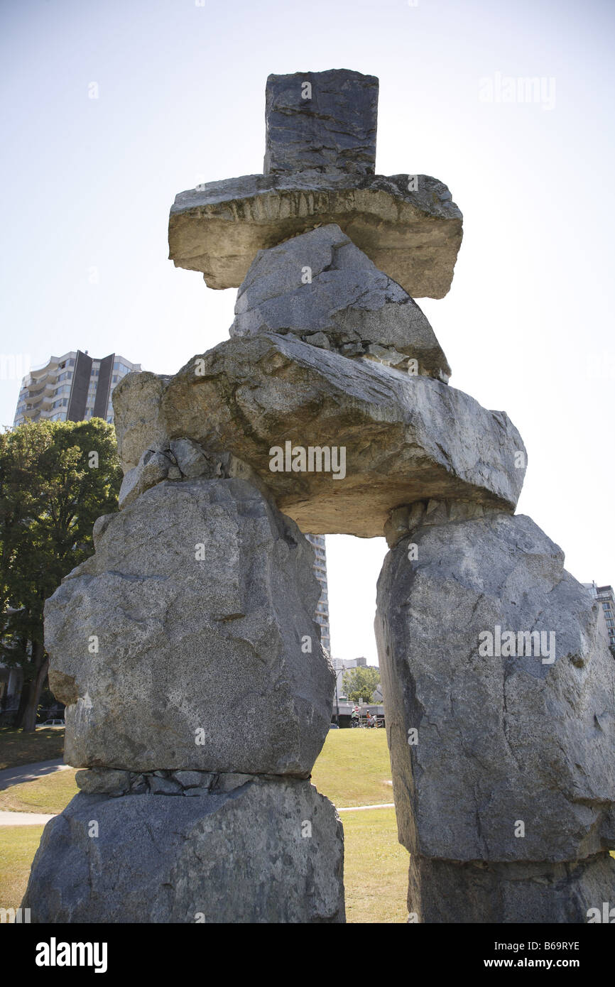 Canada Kanada BC Britisch British Columbia Inukshuk English Bay Symbol ...