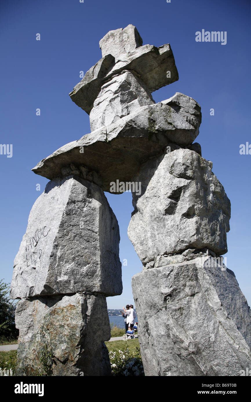 Canada Kanada BC Britisch British Columbia Inukshuk English Bay Symbol ...
