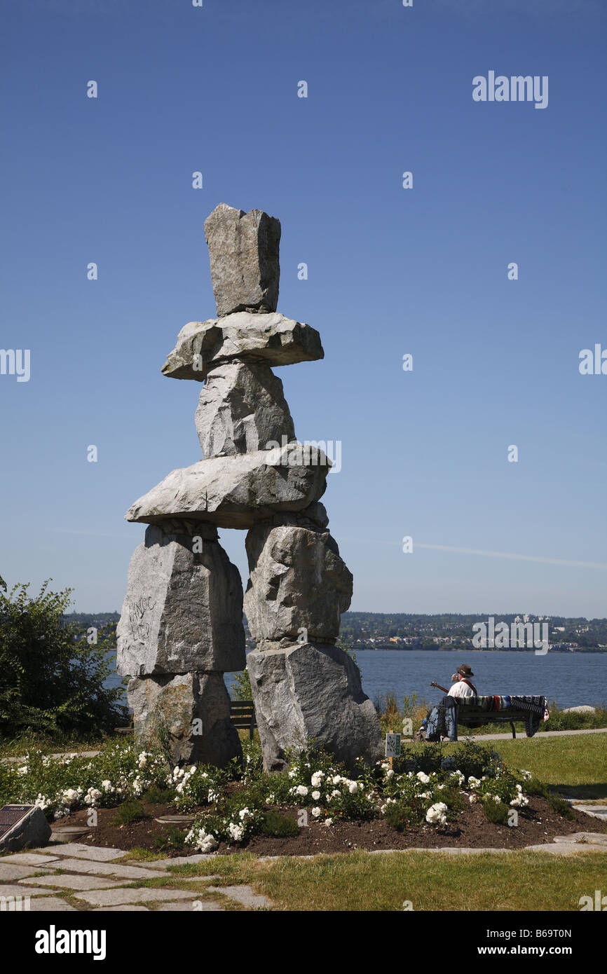 Canada Kanada BC Britisch British Columbia Inukshuk English Bay Symbol ...