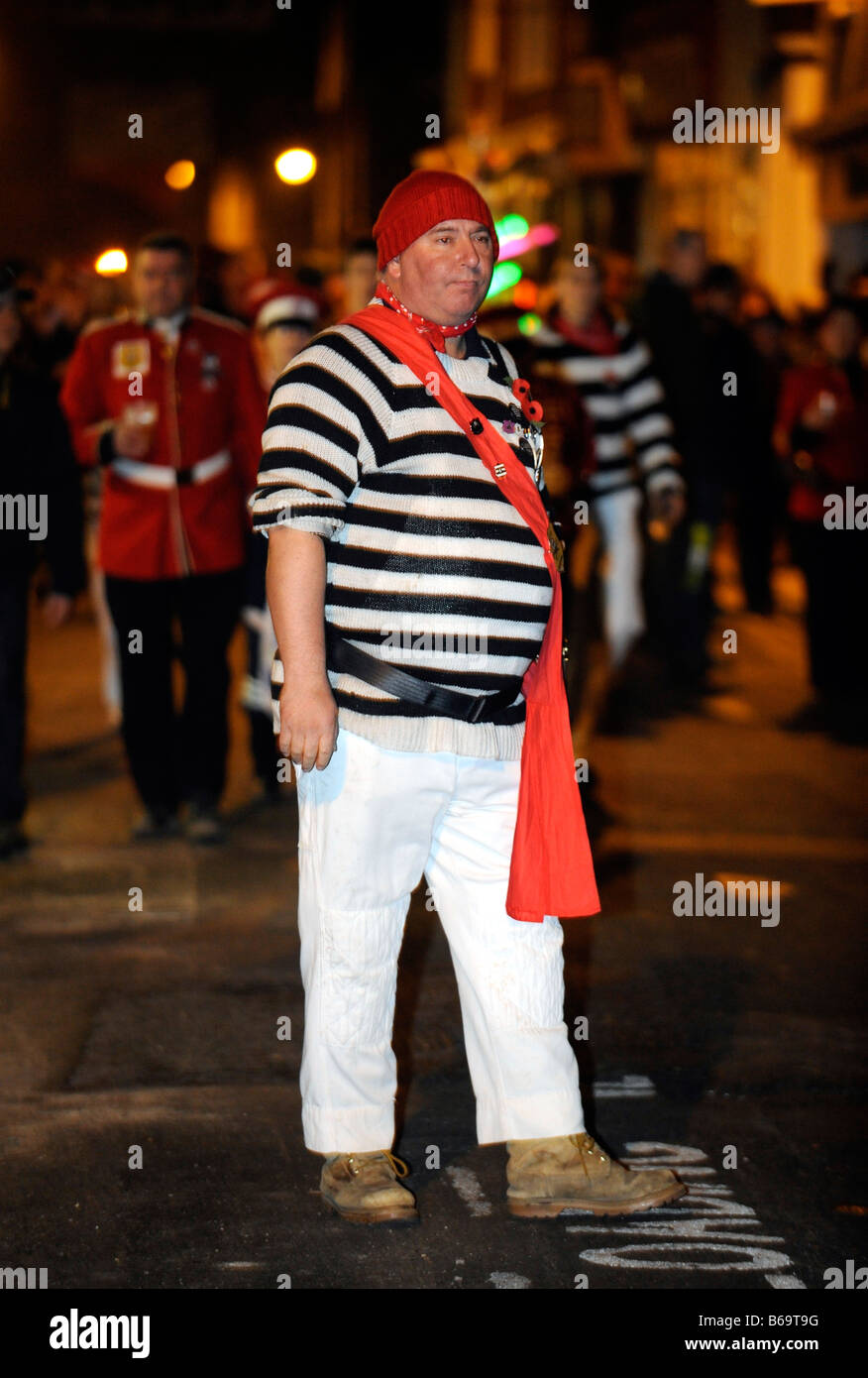 A member of the Cliffe Bonfire Society at the Lewes Bonfire ...