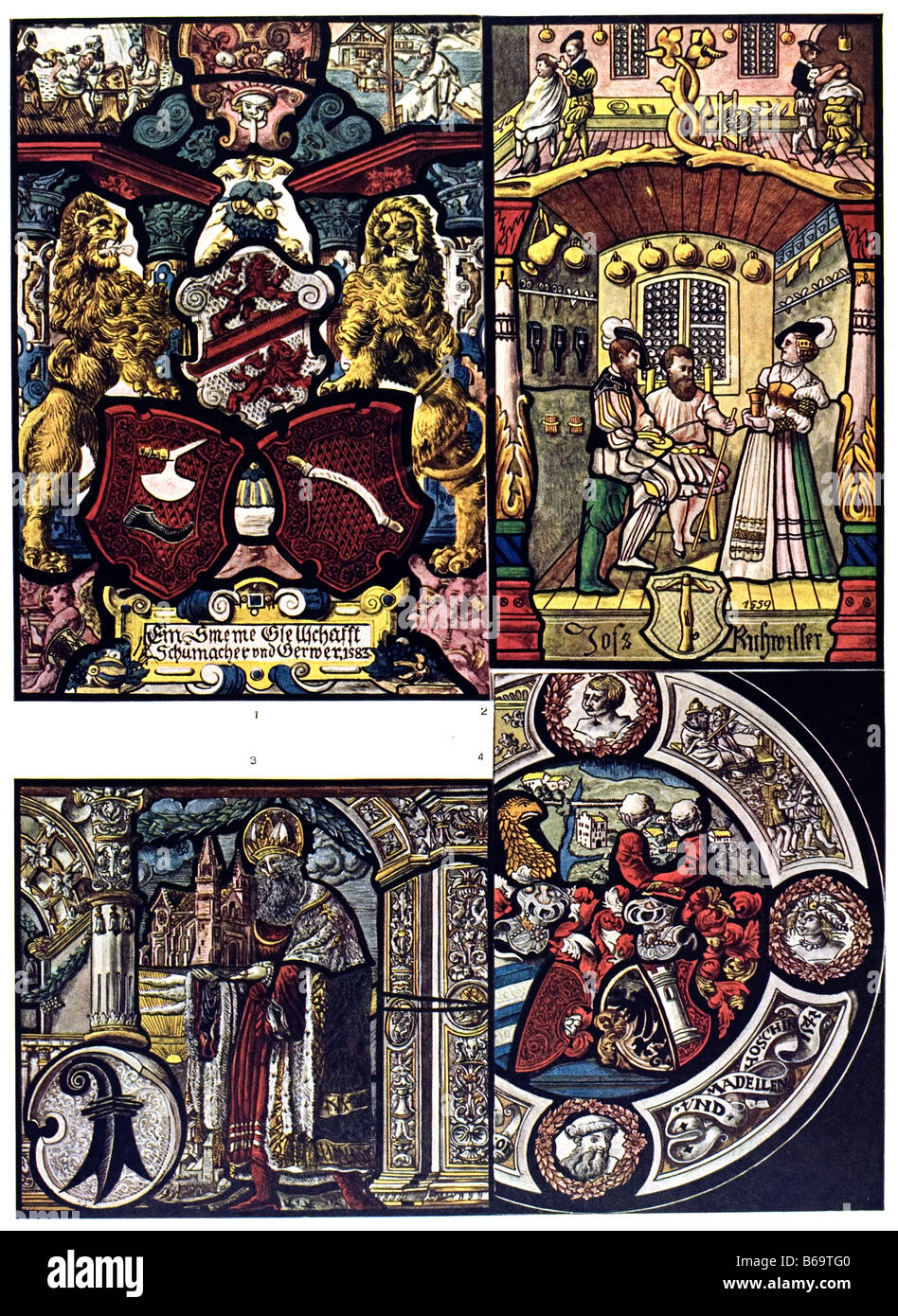 The German Ornament, Swiss Glass paintings Stock Photo - Alamy