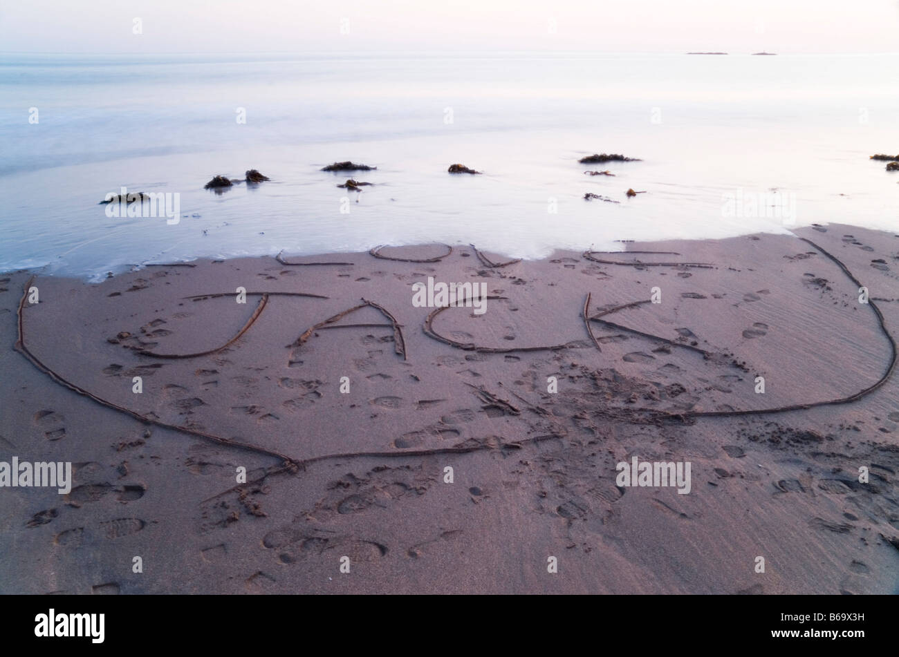 love, message, sand, jack, male, man, boy, boys, name, names, writing ...