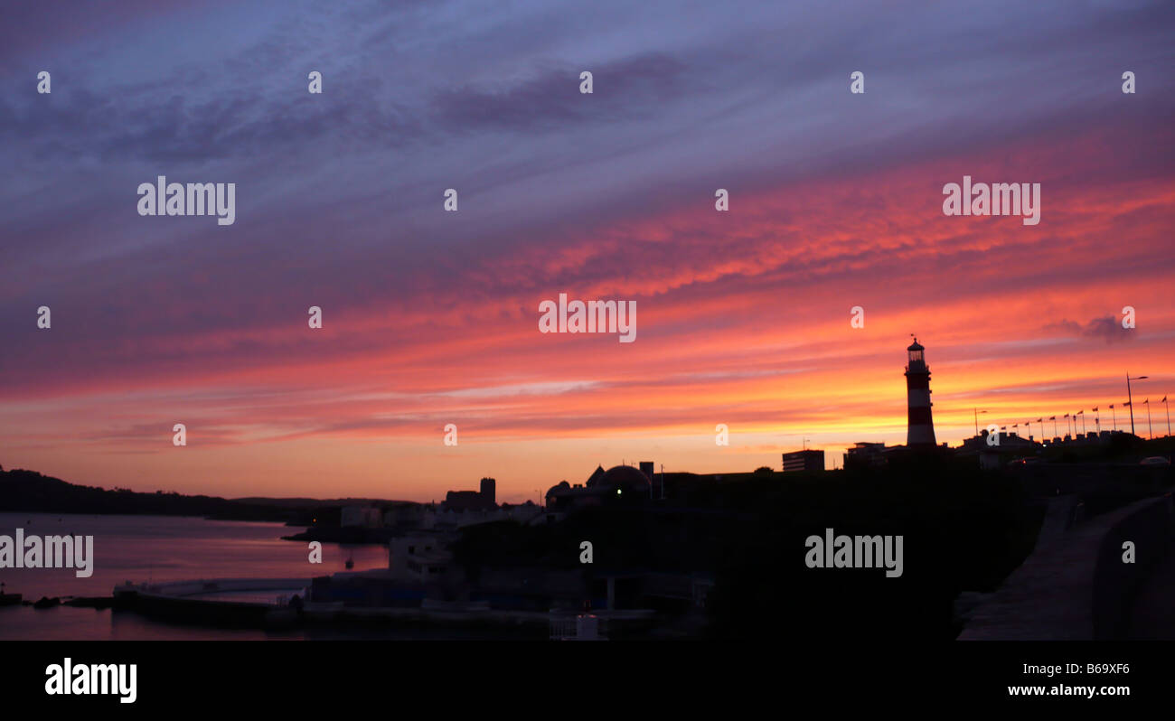 Plymouth Hoe sunset, Devon, England Stock Photo - Alamy