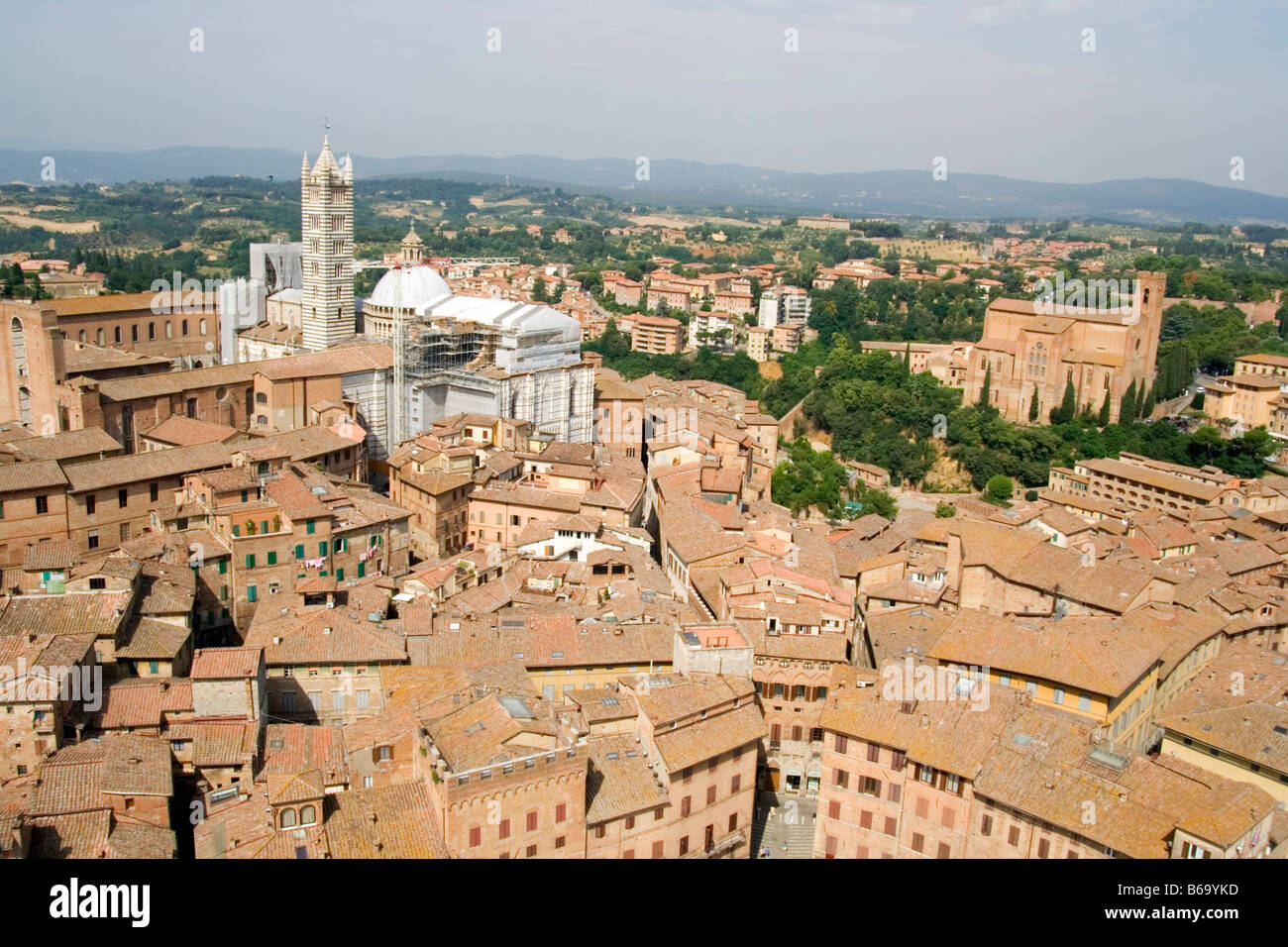 Siena, Tuscany, Italy. ancient walled Gothic city, the view from the ...