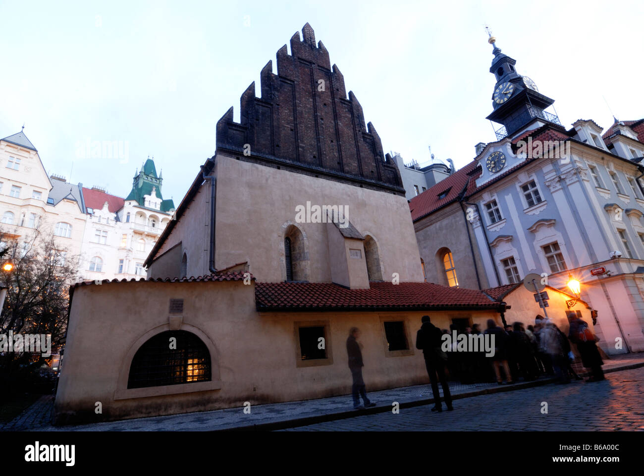 Old New Synagogue Staronova Synagoga at night Jewish Quarter Prague ...