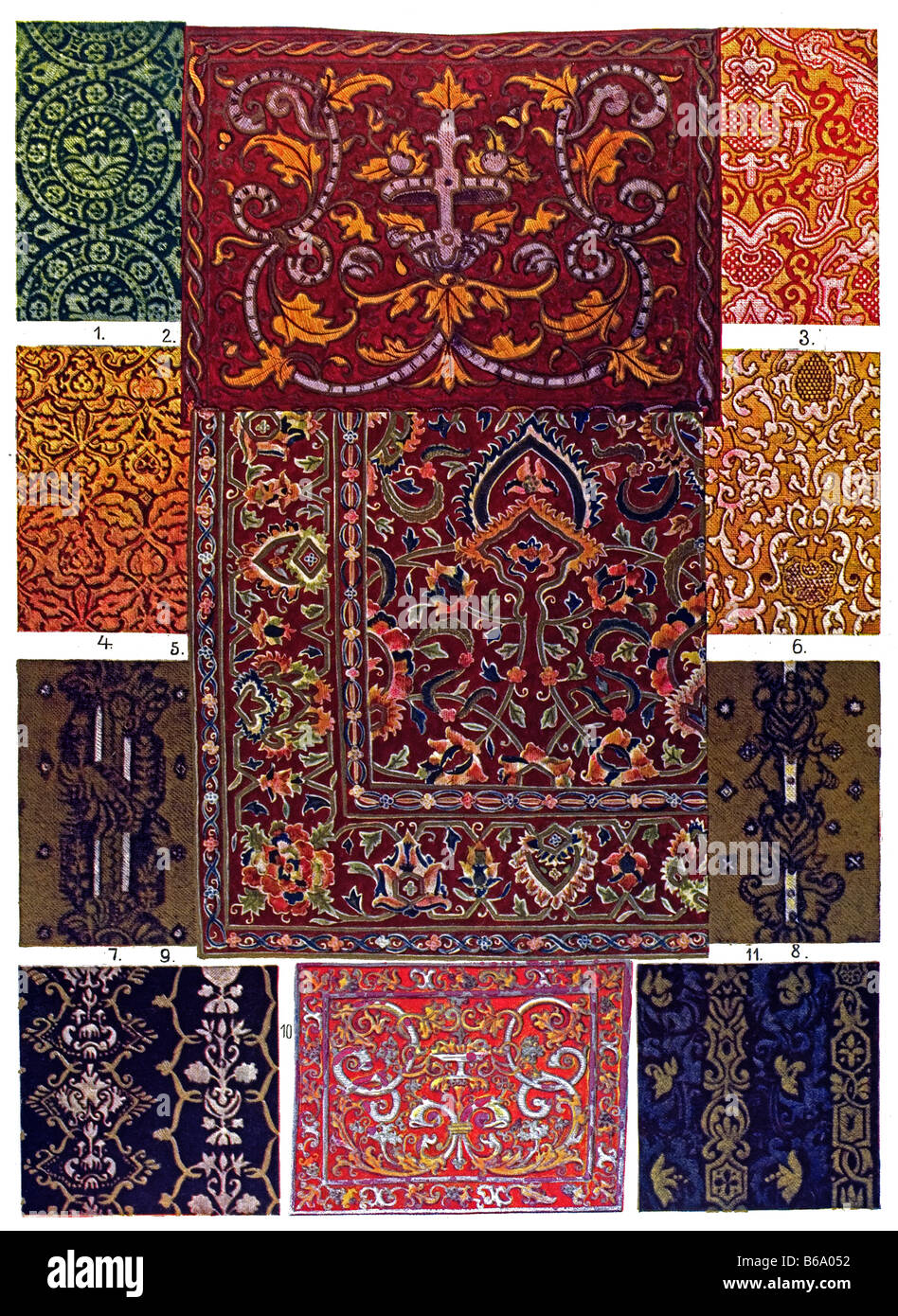 The Spanish-Portuguese Ornament, Textile patterns and embroidery Stock ...