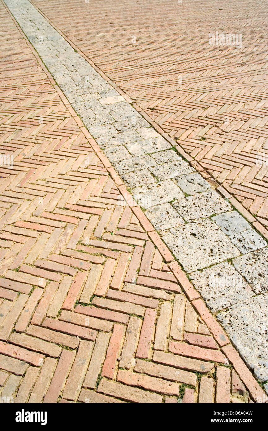 Siena, Tuscany, Italy. ancient walled Gothic city patterned brickwork ...