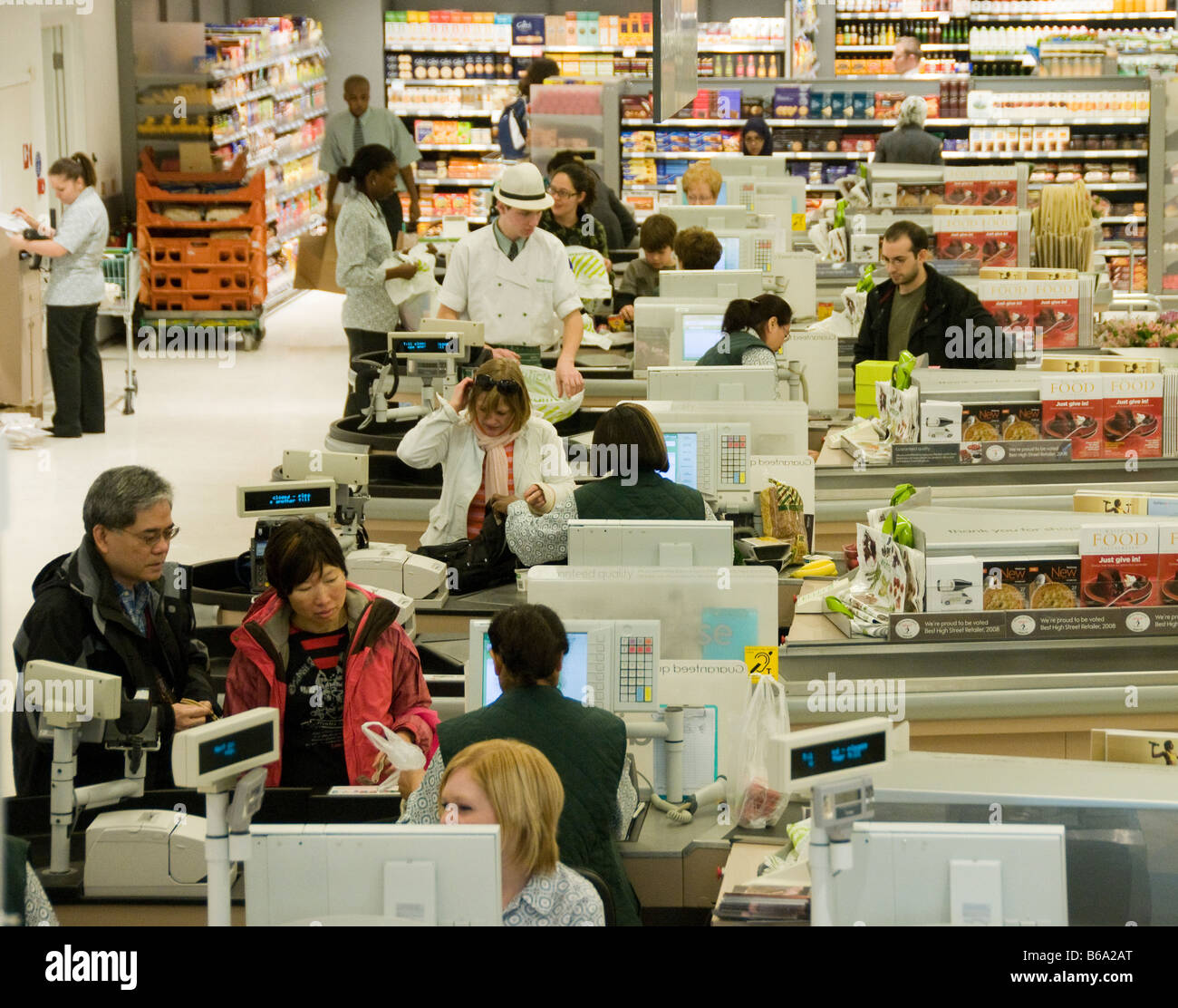 Checkout counters at Waitrose Stock Photo - Alamy