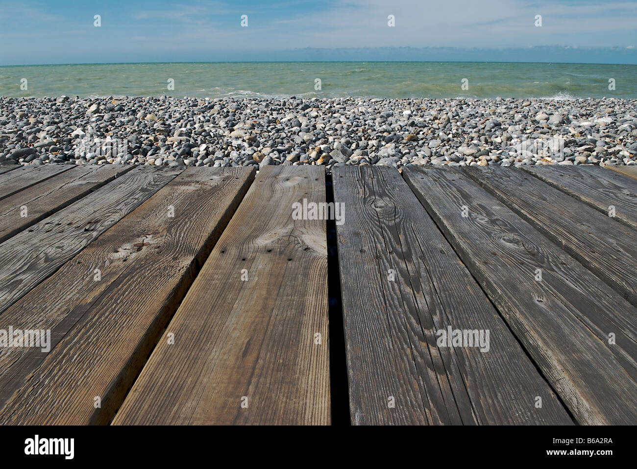 Boardwalk and beach view Stock Photo - Alamy