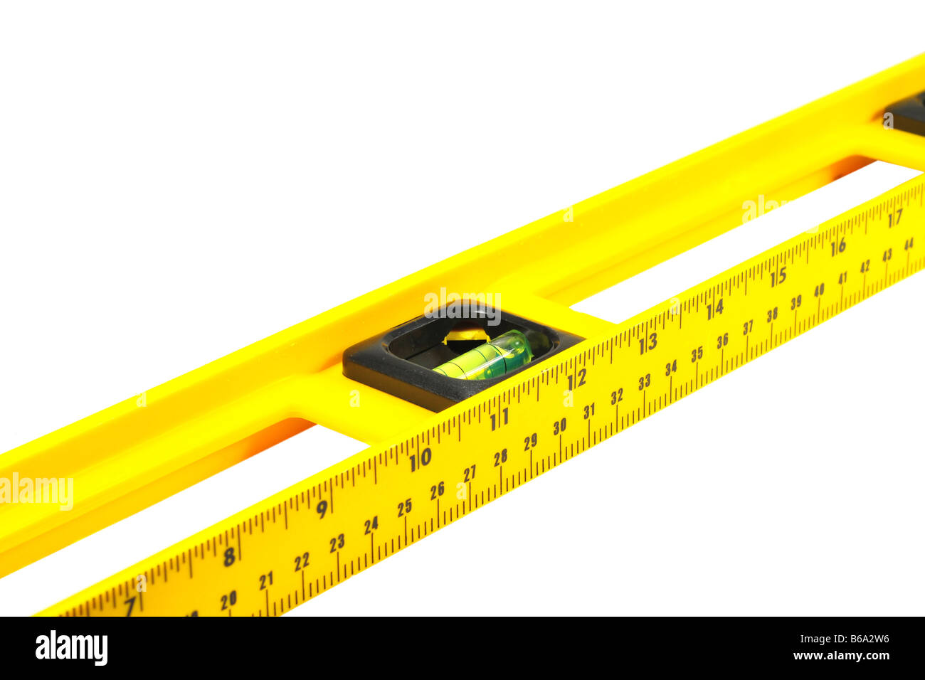Yellow Level on white Stock Photo - Alamy