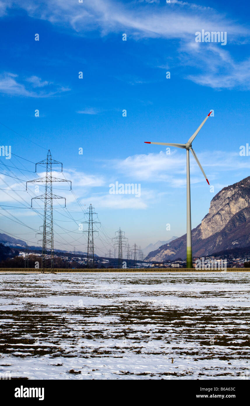 Wind farm electricity pylon hi-res stock photography and images - Alamy