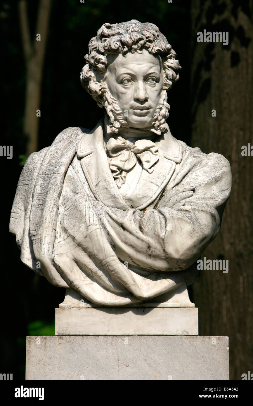 Statue of Russia's most famous poet Alexander Pushkin (1799-1837) at ...