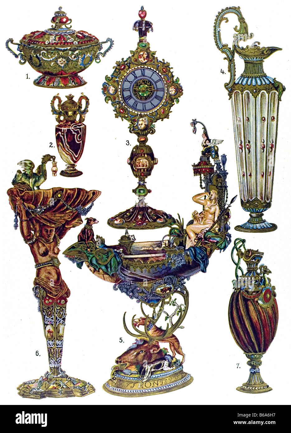 The German Ornament, Metal vessels Stock Photo - Alamy