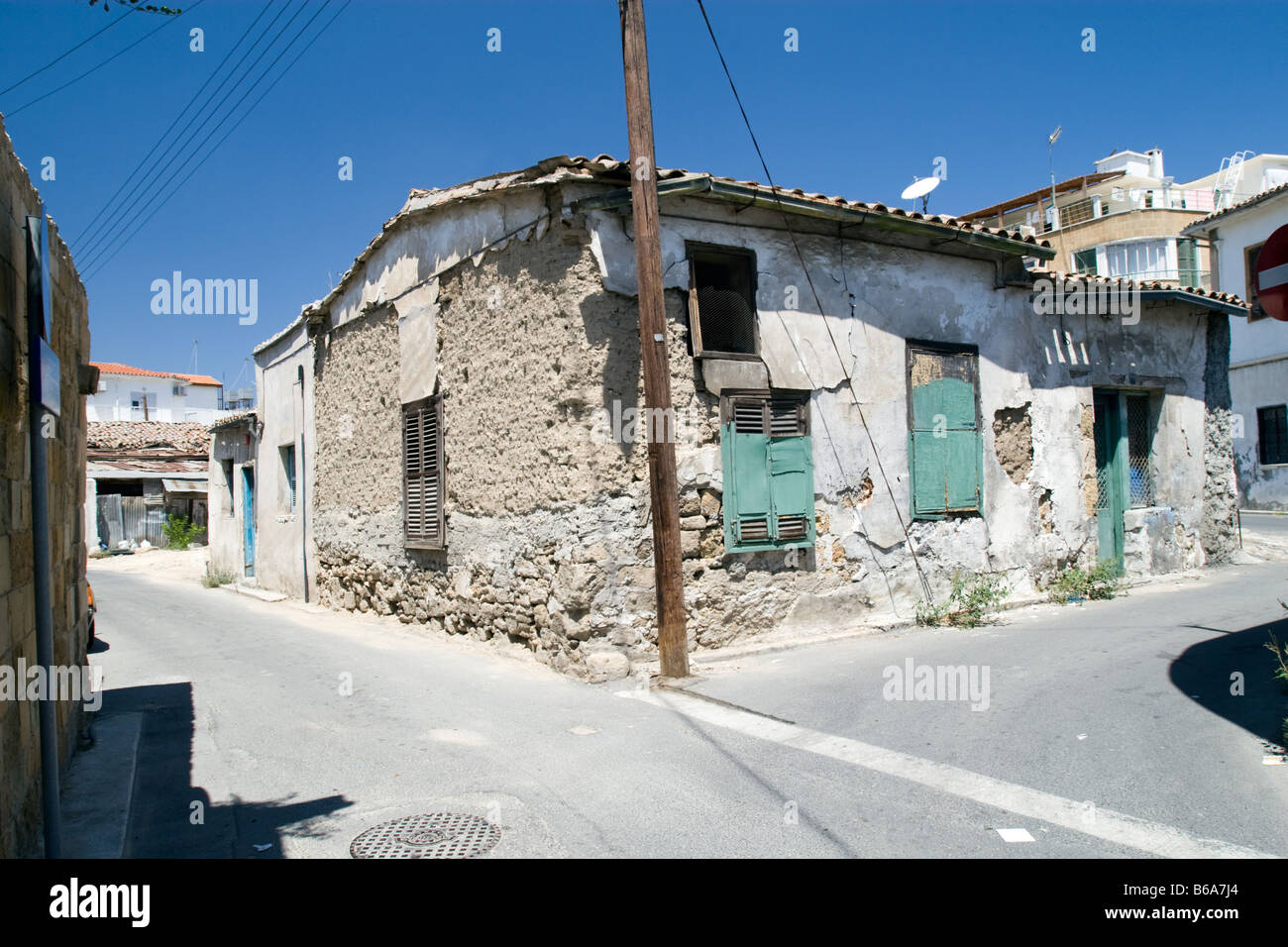 Nicosia Cyprus abandoned buildings UN demilitarization zone Stock Photo ...