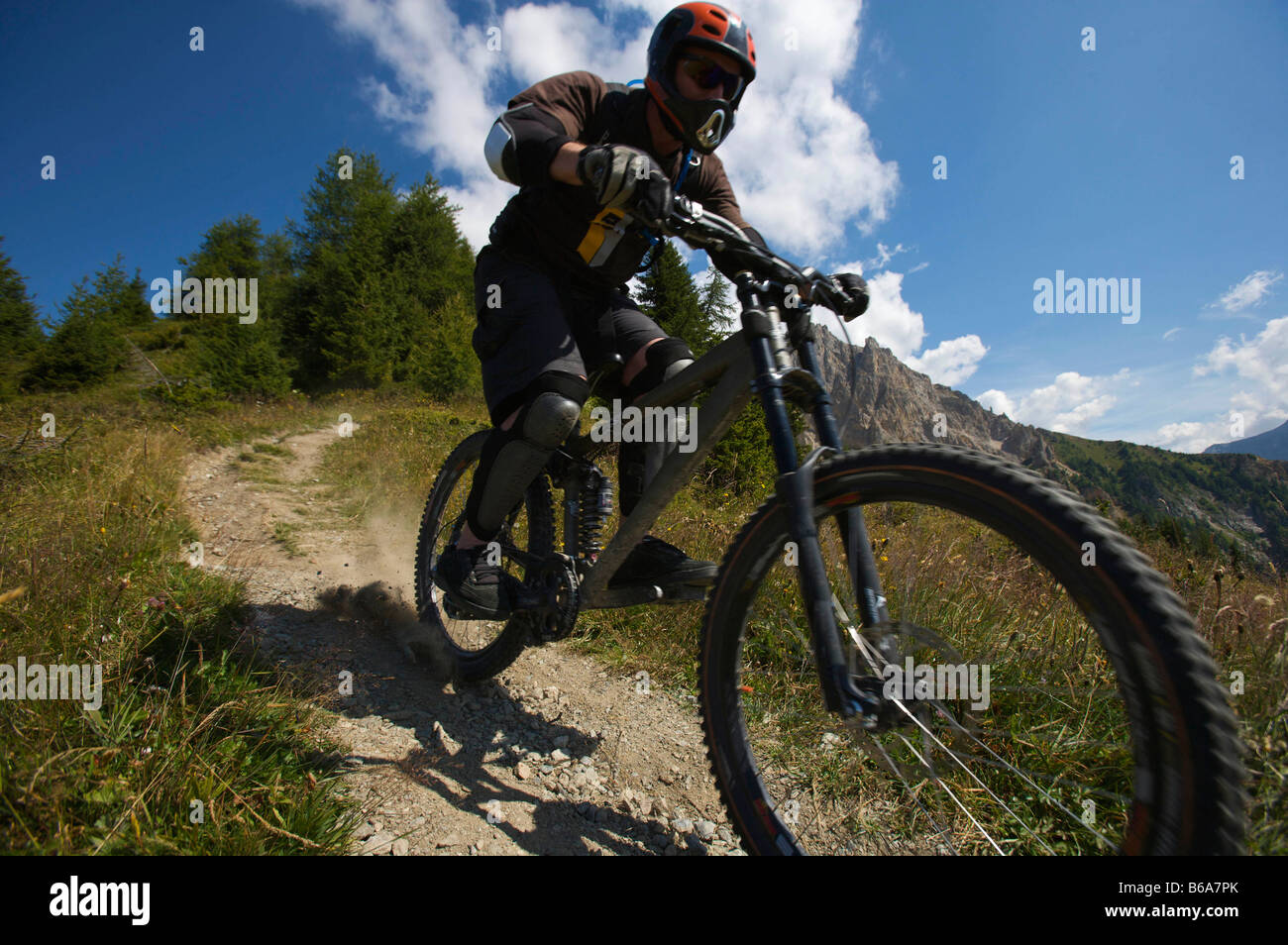 Mountain biking in the alps Stock Photo - Alamy