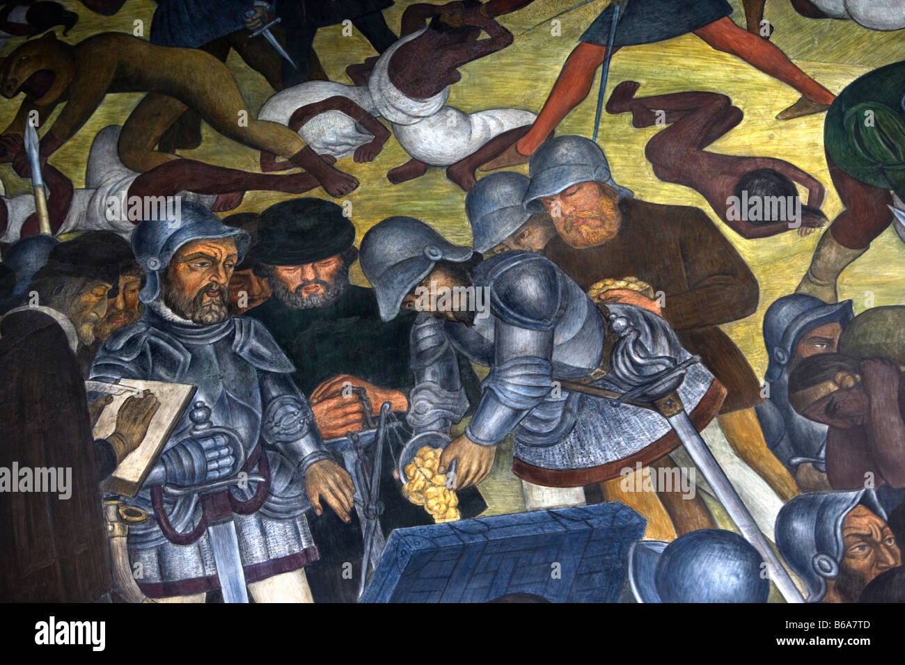 Mexico, Cuernavaca, Murals of Diego Rivera in Palacio de Cortes Stock ...