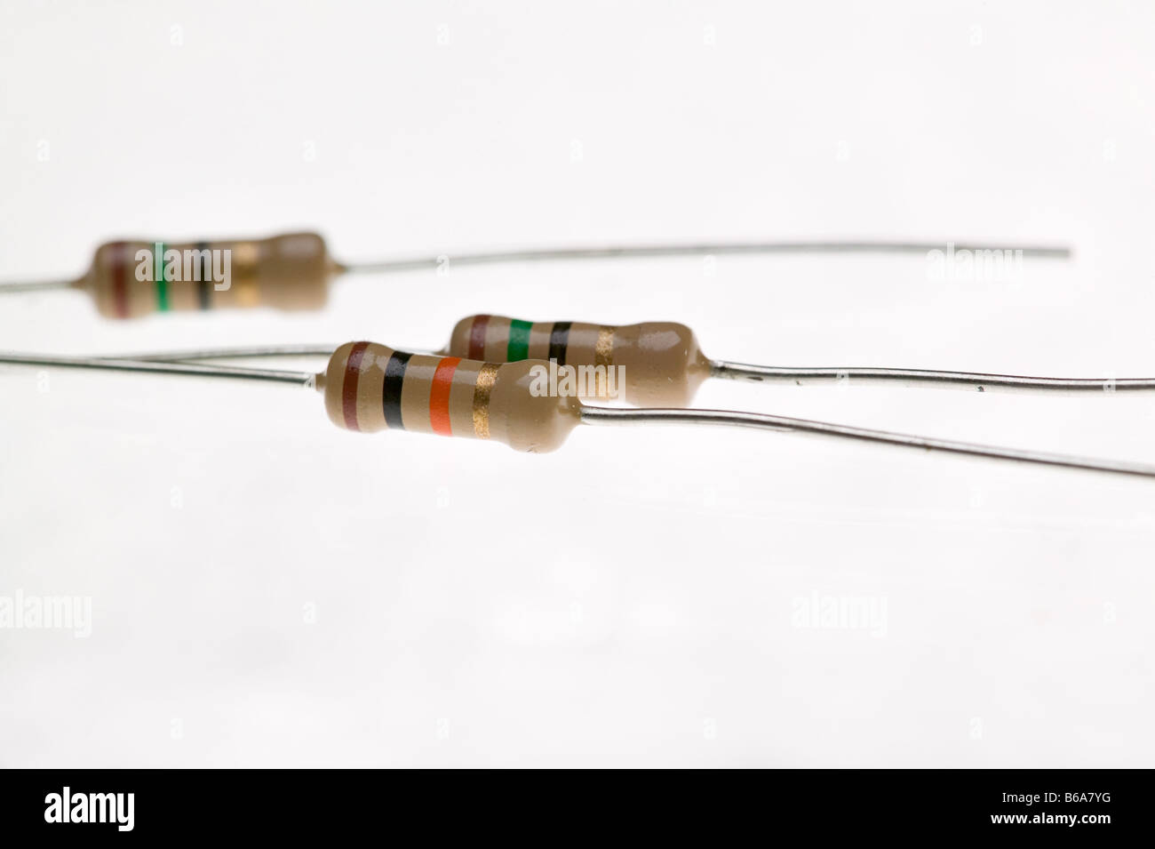 Carbon Resistors on a white background Stock Photo - Alamy