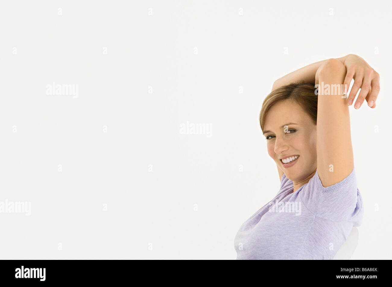 Woman relaxing arms up hi-res stock photography and images - Alamy