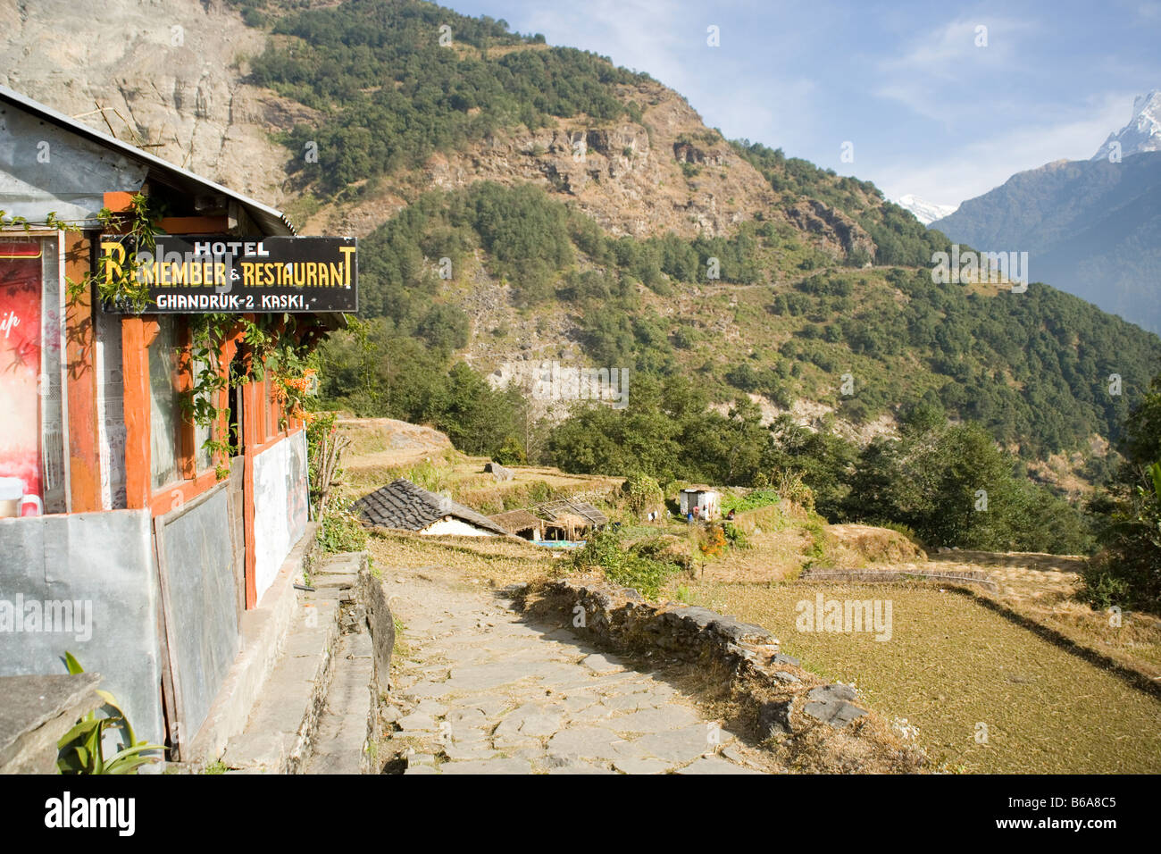 Nepal South Himalayas Ghandruk Lodge Mountain High Resolution Stock ...