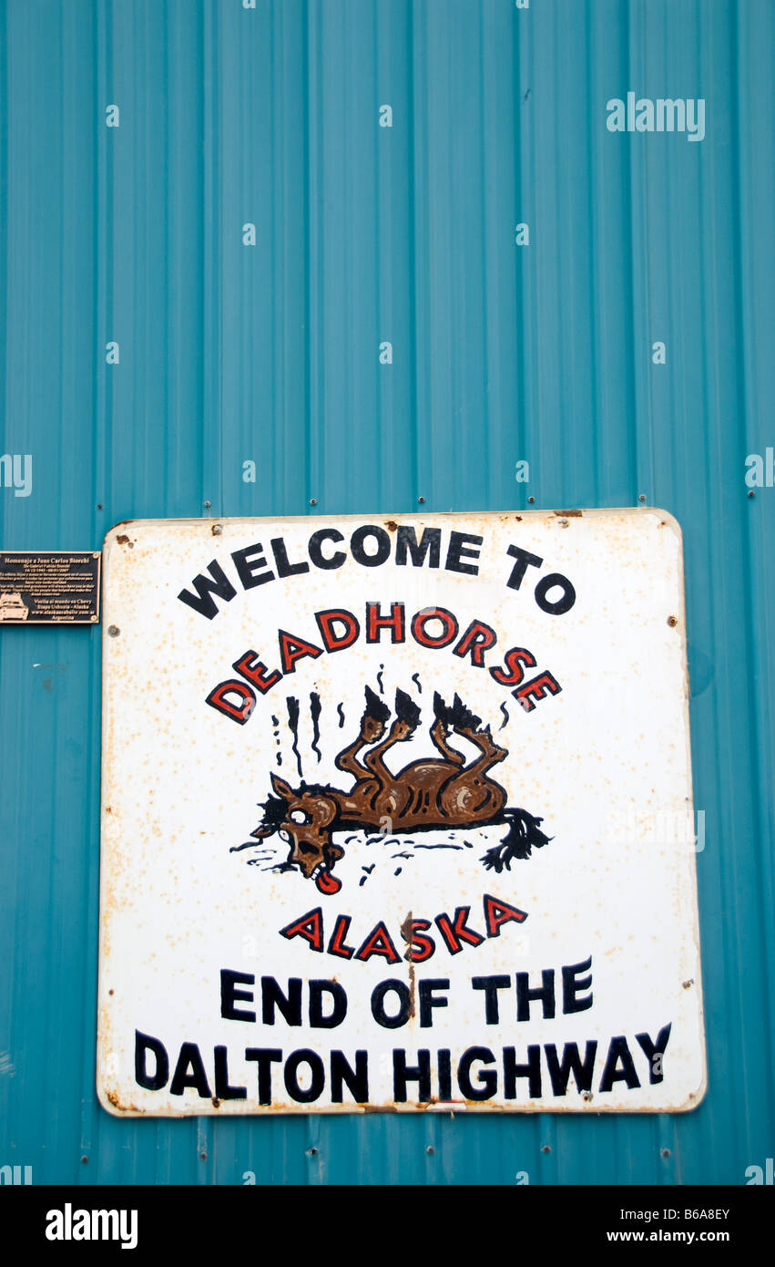 A sign outside the General Store in Deadhorse, Alaska Stock Photo - Alamy